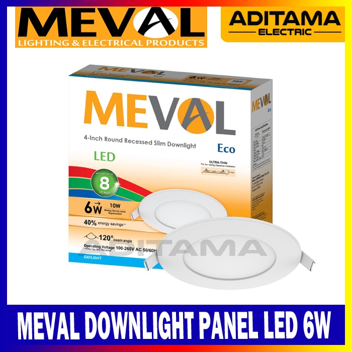 Jual MEVAL DOWNLIGHT PANEL BULAT SLIM 6W 6 WATT 6WATT PUTIH | Shopee ...