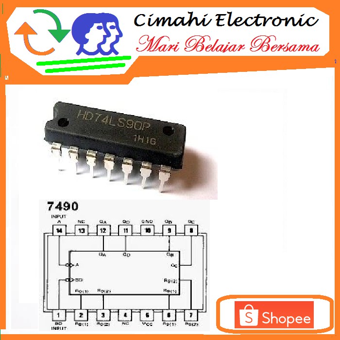 Jual IC 7490, 74LS90 Decade Counter BCD | Shopee Indonesia