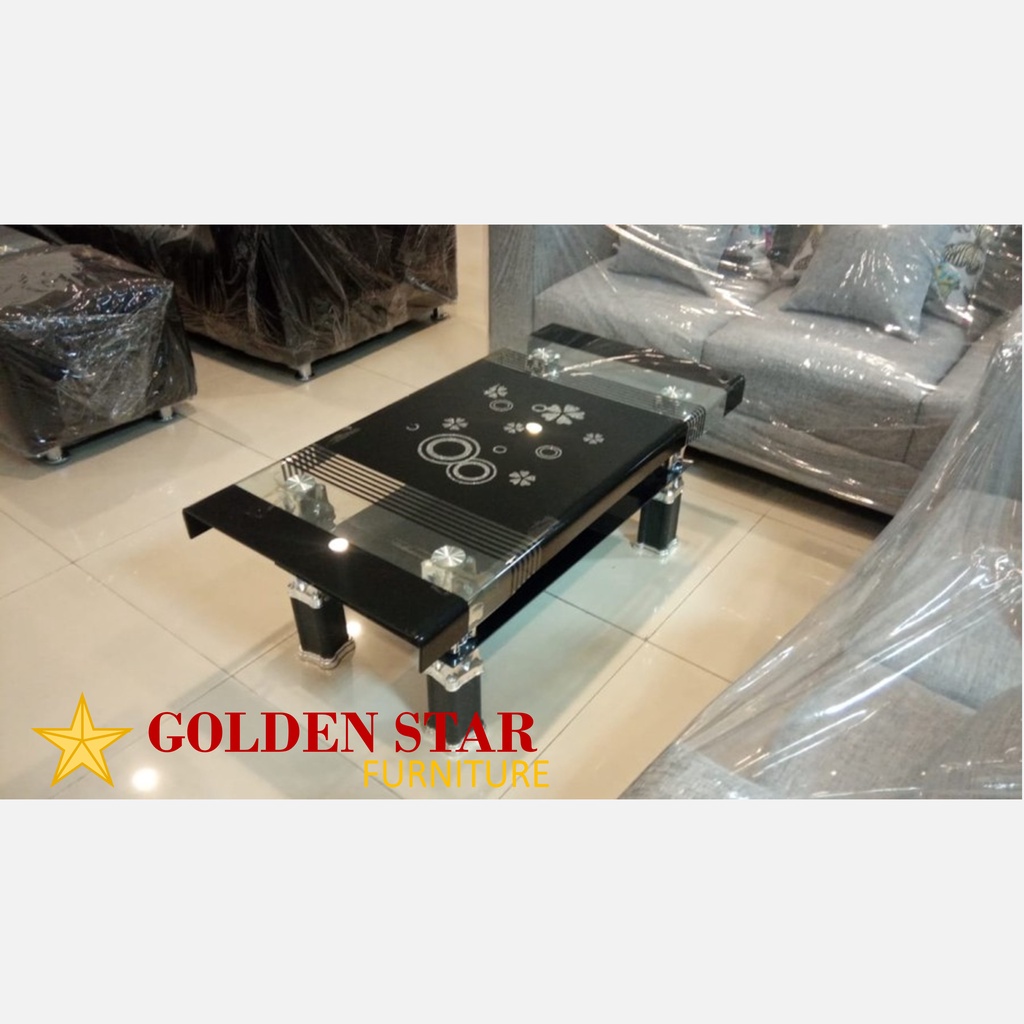 Jual Meja Tamu Tekuk Kaca Temper Import Hitam Kuat dan Cantik Mewah ...
