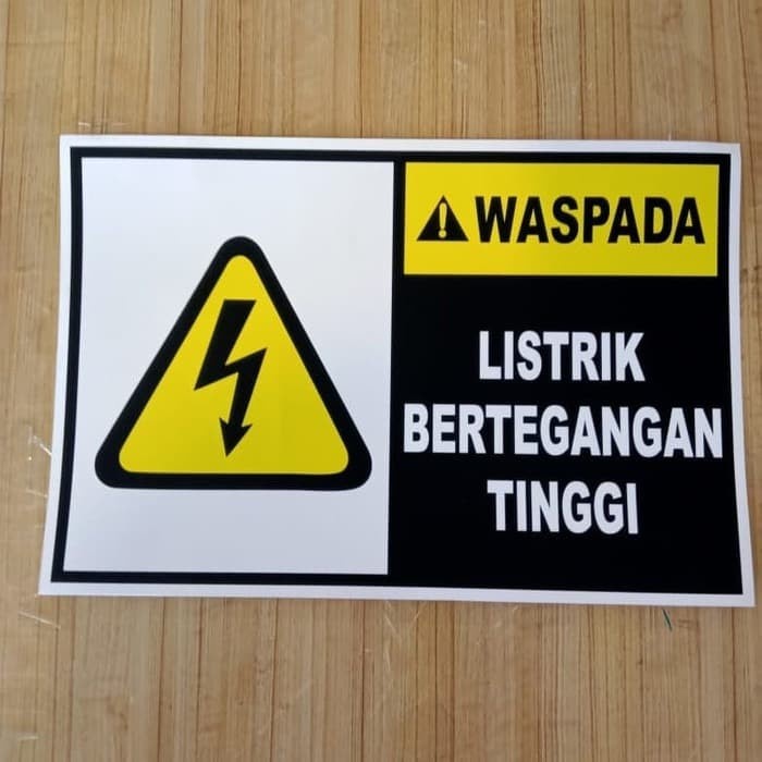 Jual SIGN STICKER K3 RAMBU SAFETY WASPADA LISTRIK BERTEGANGAN TINGGI ...
