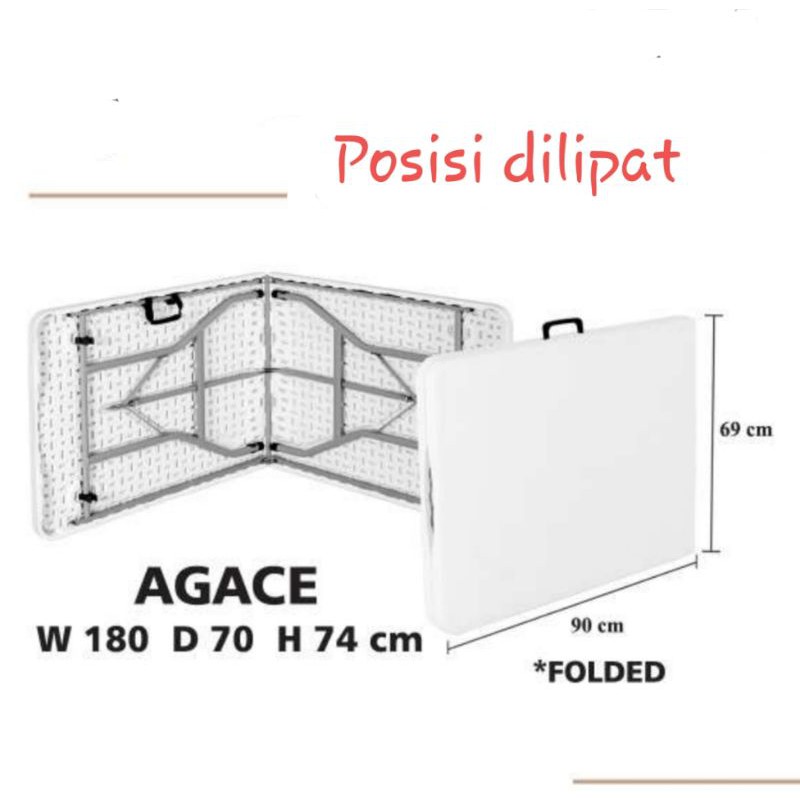 Jual Meja lipat 180cm kaki besi | Shopee Indonesia