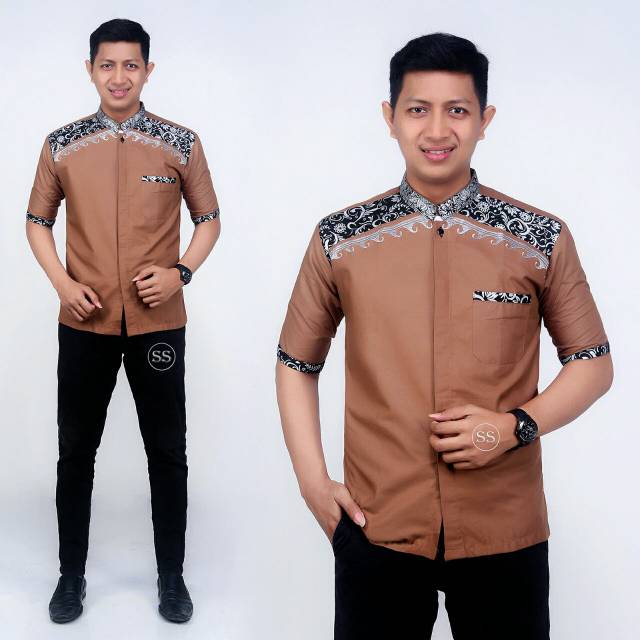 Jual Baju batik pria hem kolo btik kombinasi Batik Pekalongan seragam ...
