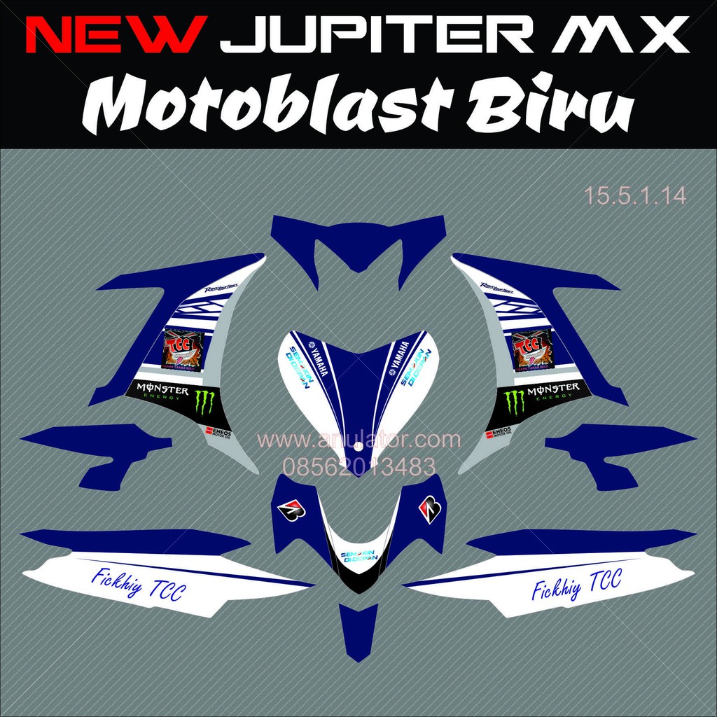 Jual Sticker striping motor stiker Yamaha New Jupiter MX Motoblast SPEC ...
