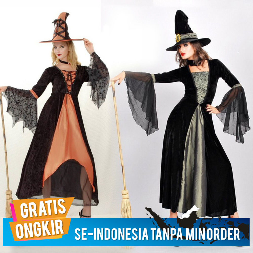 Jual Kostum Halloween Kostum Penyihir Dewasa role play kostum cosplay ...