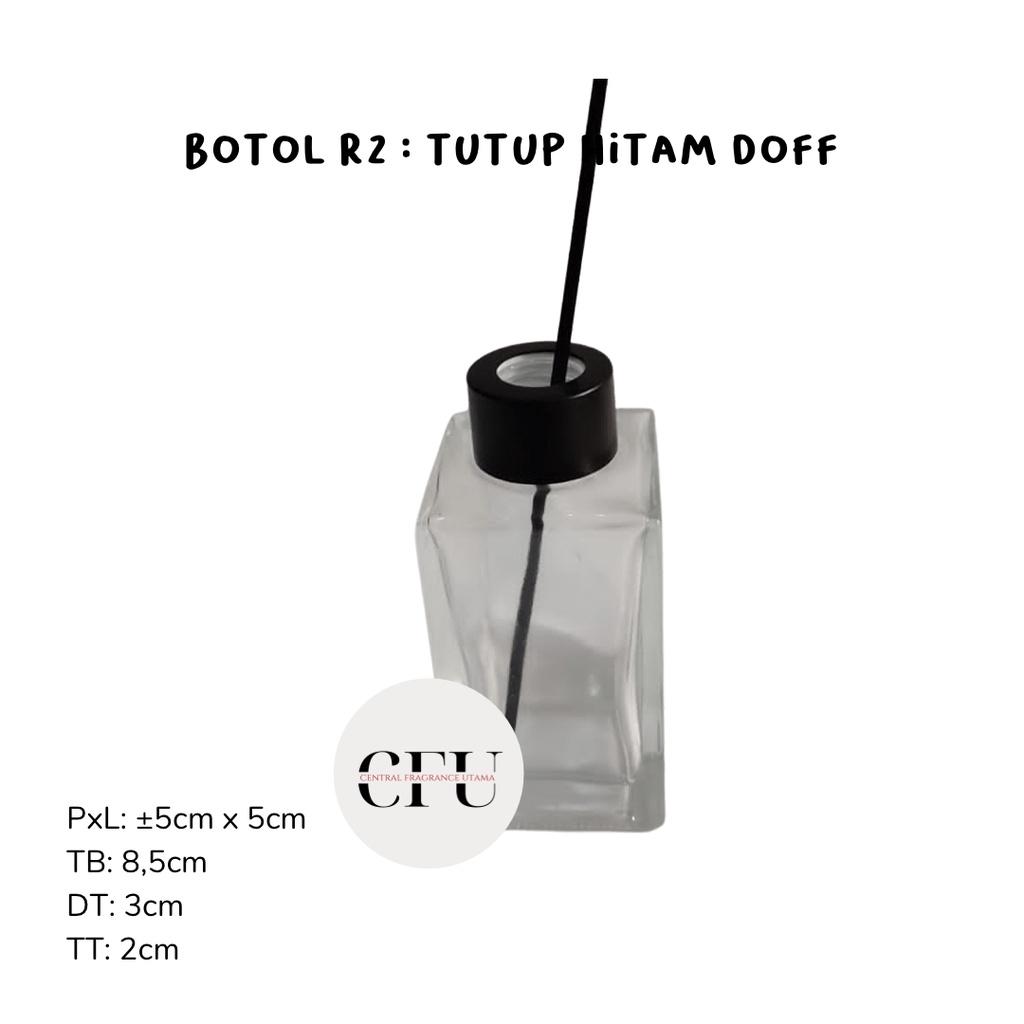 Jual Botol Reed Diffuser Persegi Panjang 100ml Tutup Hitam Glossy ...