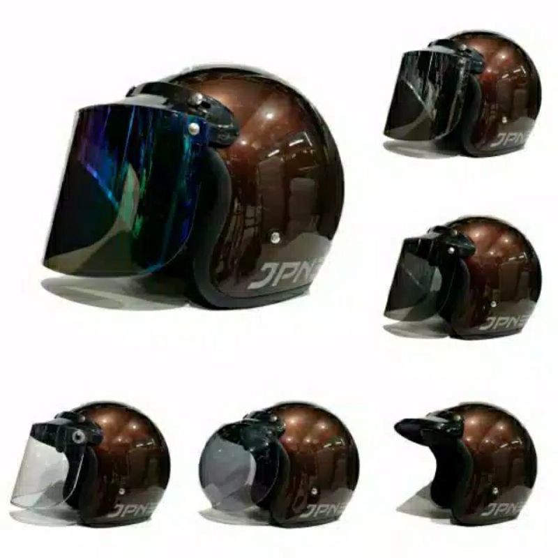 Jual HELM BOGO JPN ARC SPARKLING BROWN gloss | Shopee Indonesia