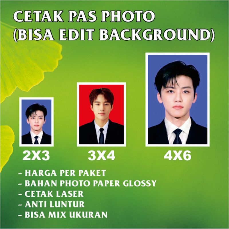Jual CETAK PAS PHOTO MURAH UKURAN 2X3 3X4 4X6 BISA MIX DAN EDIT ...