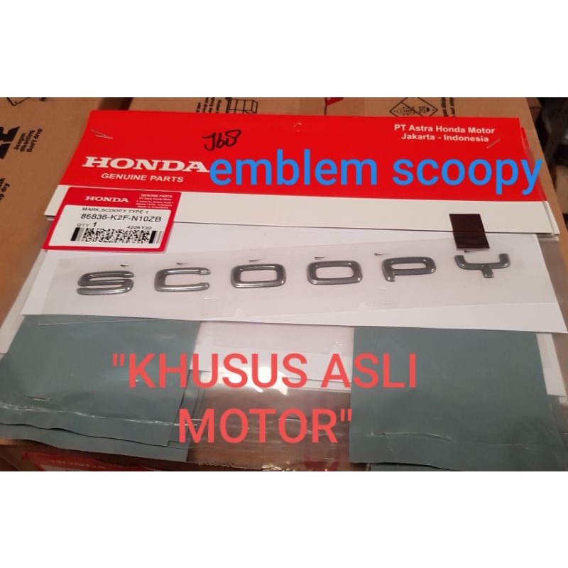 Jual AHM EMBLEM, STICKER BODY, MARK SCOOPY type 1, original, sparepart ...