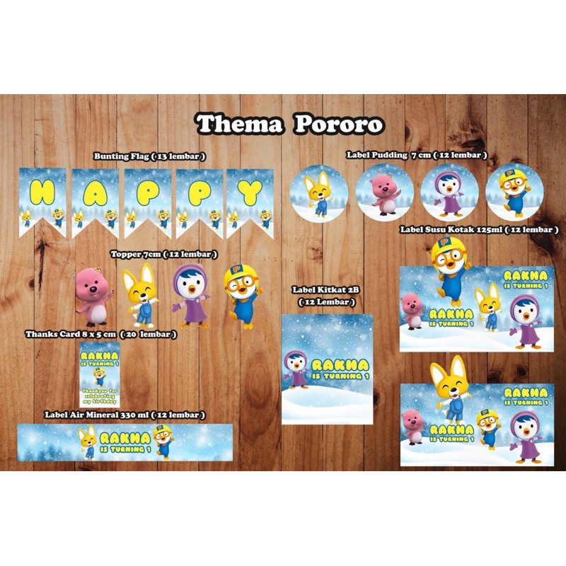 Jual Paket Dessert Table Printable / Label Ulang Tahun Pororo and ...