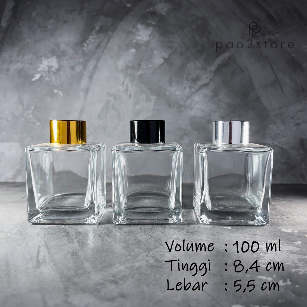 Jual Botol Reed Diffuser 100ml KOTAK Persegi Kaca Tebal Bening ...