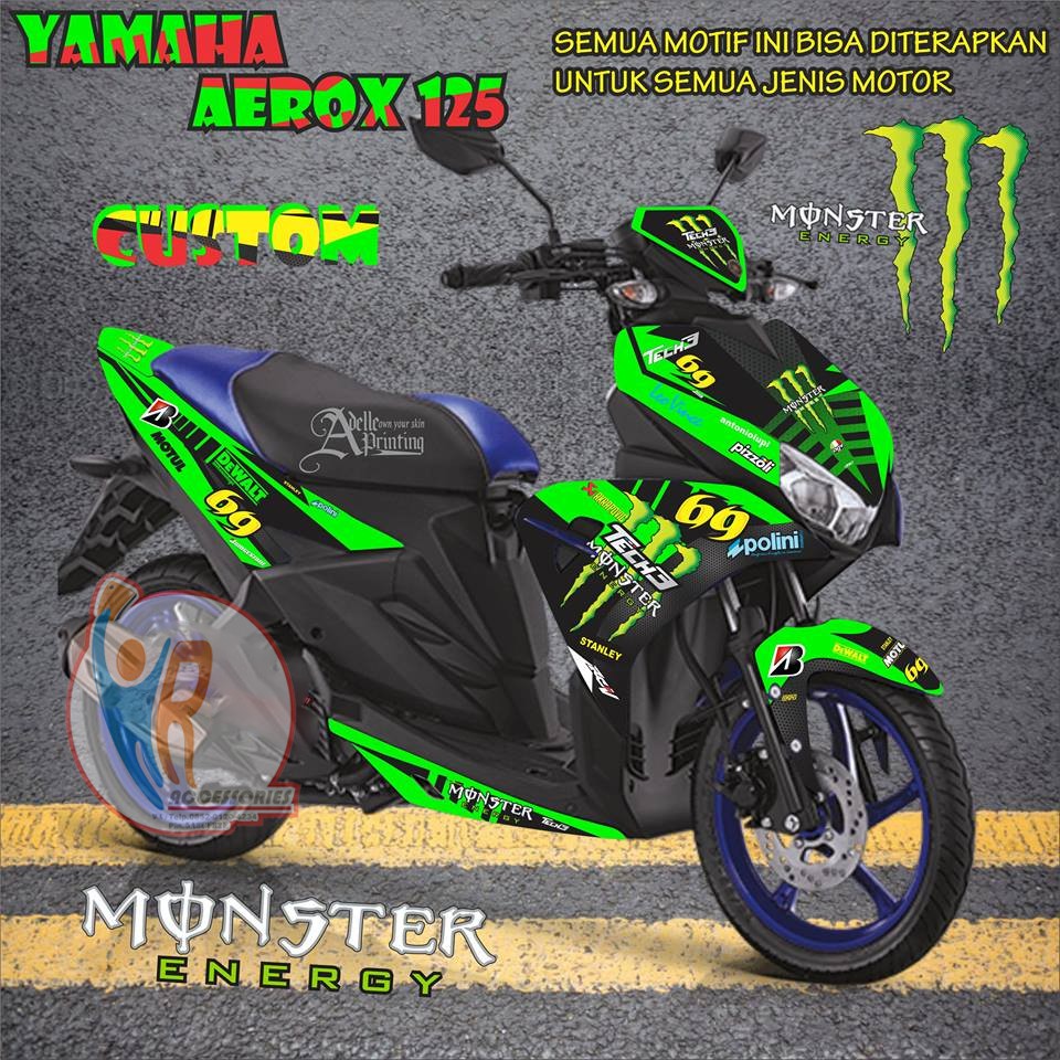 Jual Original Decal Striping Motor Yamaha Aerox 125 Motif Monster ...