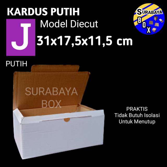 Jual KARDUS J PUTIH 31x19.5x11.5cm BOX DUS KARTON BOX KOTAK SEPATU ...