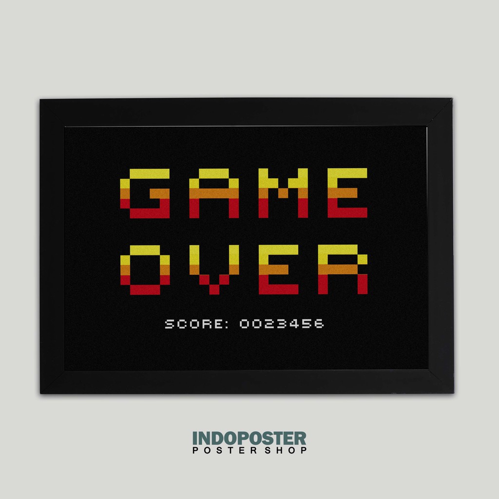 Jual POSTER HIASAN DINDING NINTENDO GAME OVER 12RP 45X30CM | Shopee ...