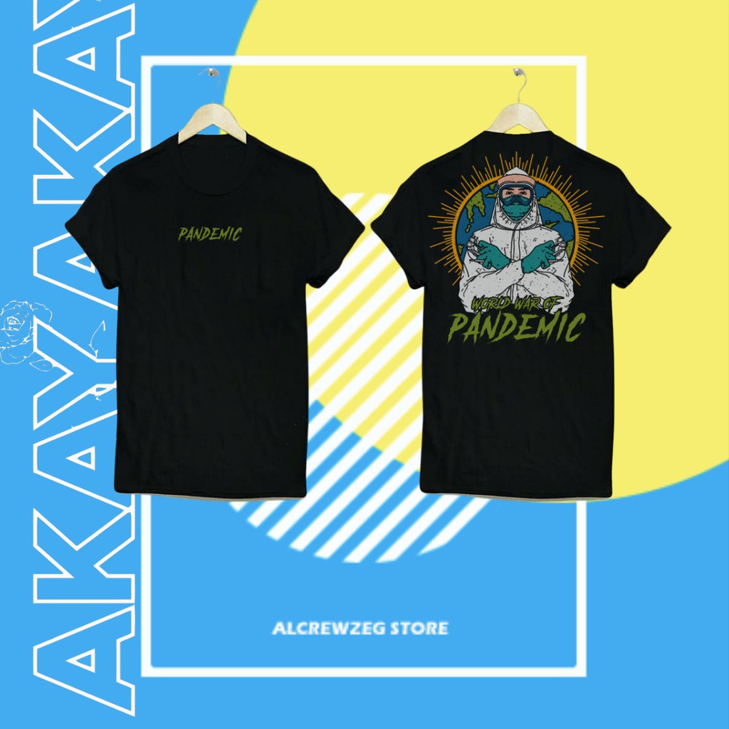 Jual Promo Akay T-Shirt War Of Pandemic Black | Shopee Indonesia