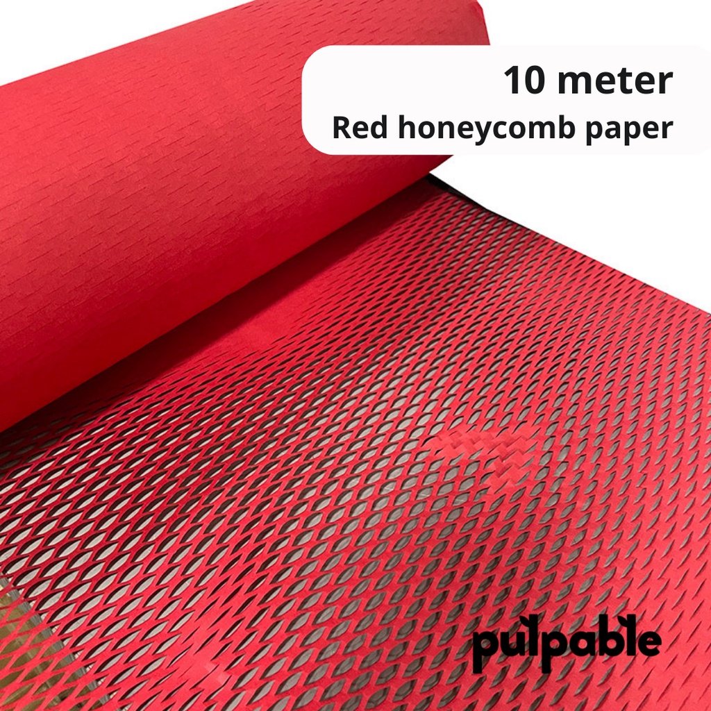 Jual Red honeycomb paper / honeycomb paper merah 10 meter / 10m ...