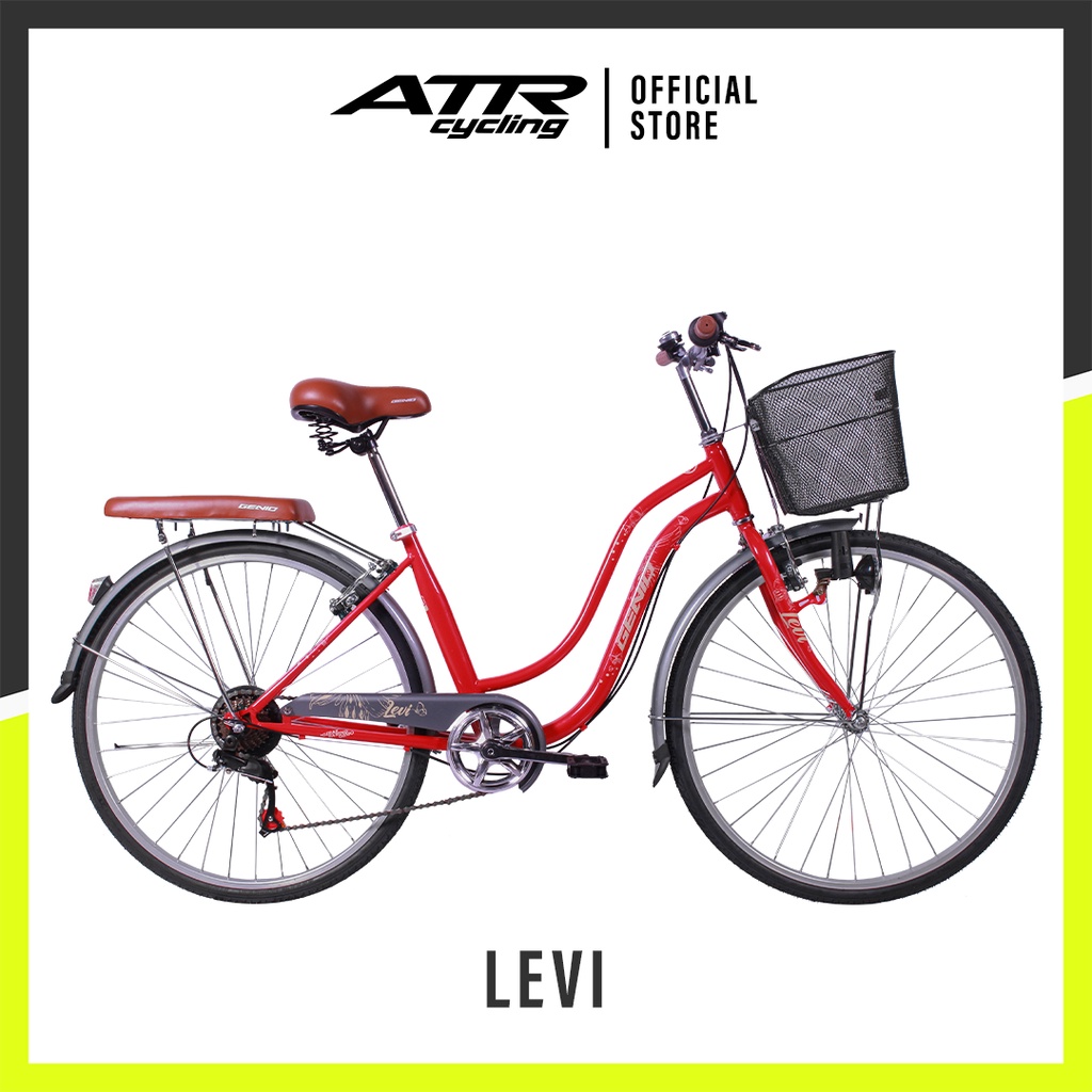 Jual Sepeda City Bike GENIO LEVI 26-07SP (21) RD-CRM | Shopee Indonesia