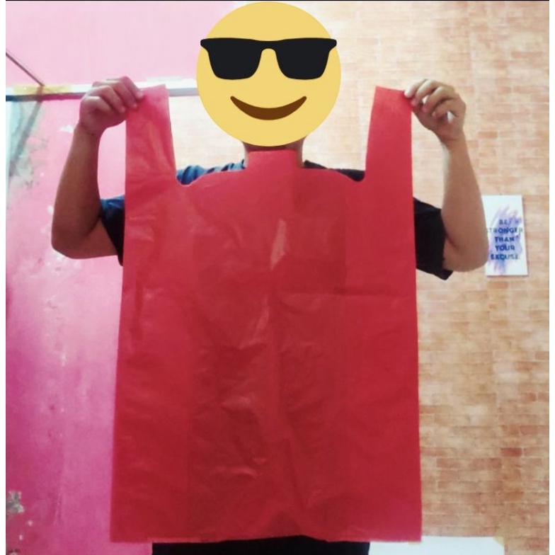 Jual 1 LEMBAR KANTONG PLASTIK JUMBO SUPER TEBAL 1 METER COCO MERAH ...