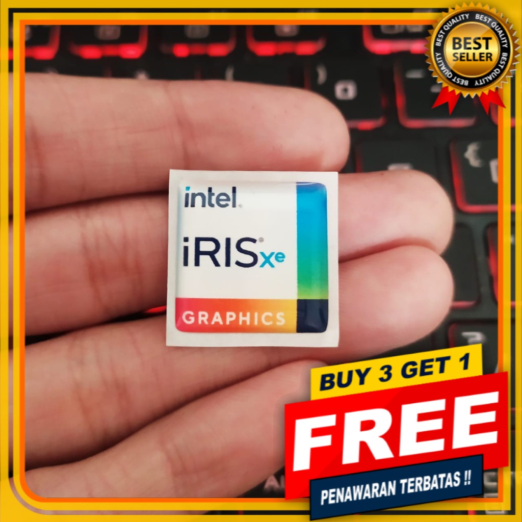 Jual INTEL IRIS STIKER TIMBUL LENTUR STIKER STIKER PC STIKER PROCESSOR ...