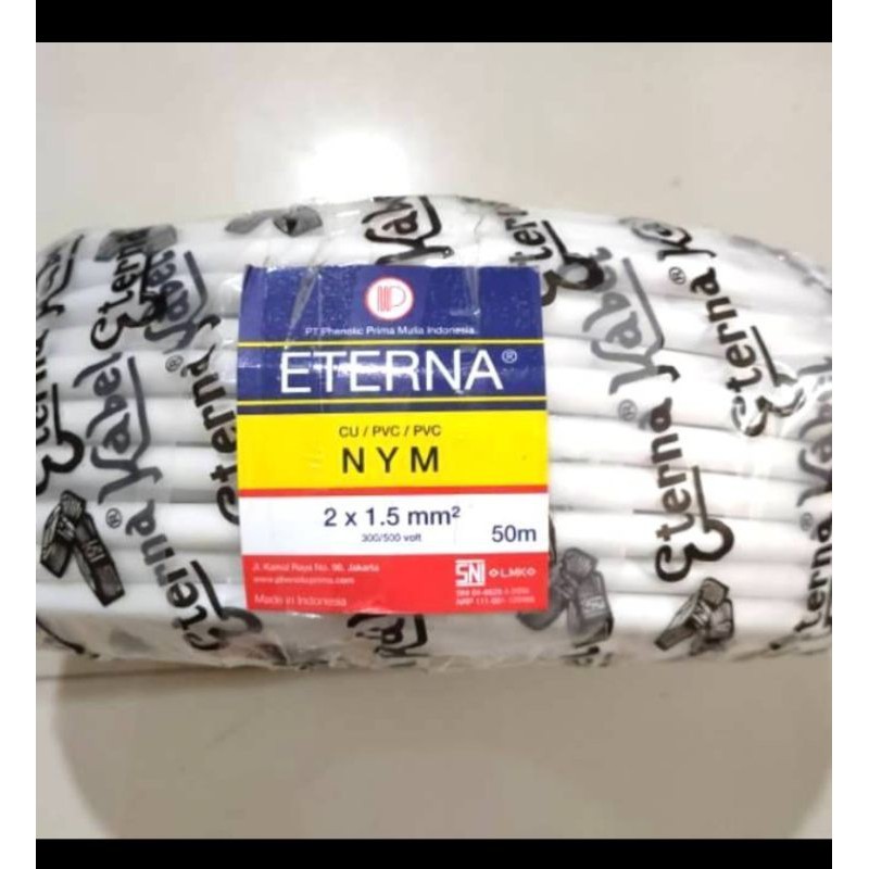 Jual Kabel Eterna 2X1 5 Per Roll 50 Meter Harga Terlengkap & Harga ...