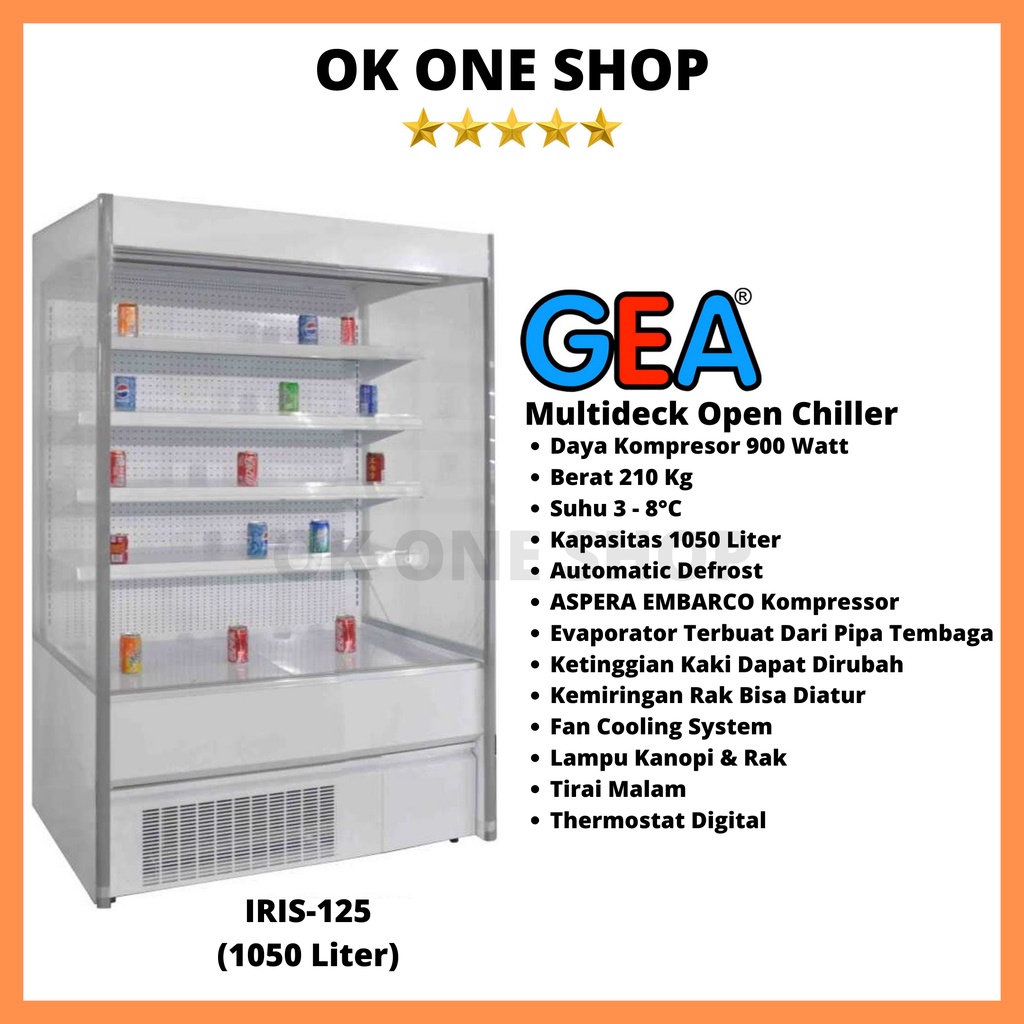 Jual GEA IRIS-125 Multideck Open Chiller 1050 Liter | Shopee Indonesia