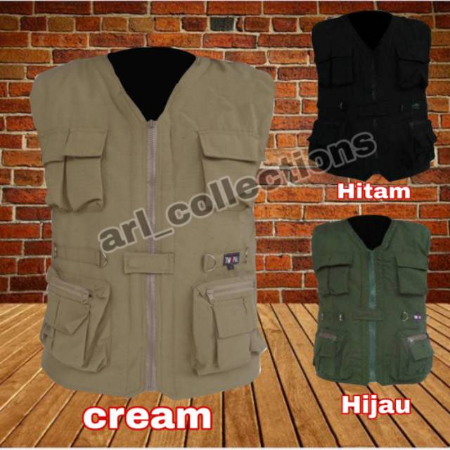Jual Rompi outdoor lapangan/rompi army/wartawan/mancing/motor/military ...