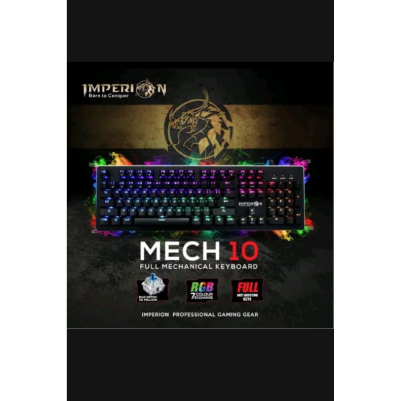 Jual Keyboard Gaming Imperion Mech 10 KG-M10R Mechanical, RGB - Hitam ...