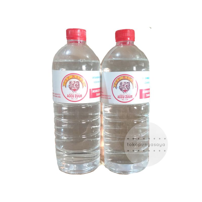 Jual AIR ACCU / AIR AKI / ACCU ZUUR CAP MACAN - 1 LITER | Shopee Indonesia