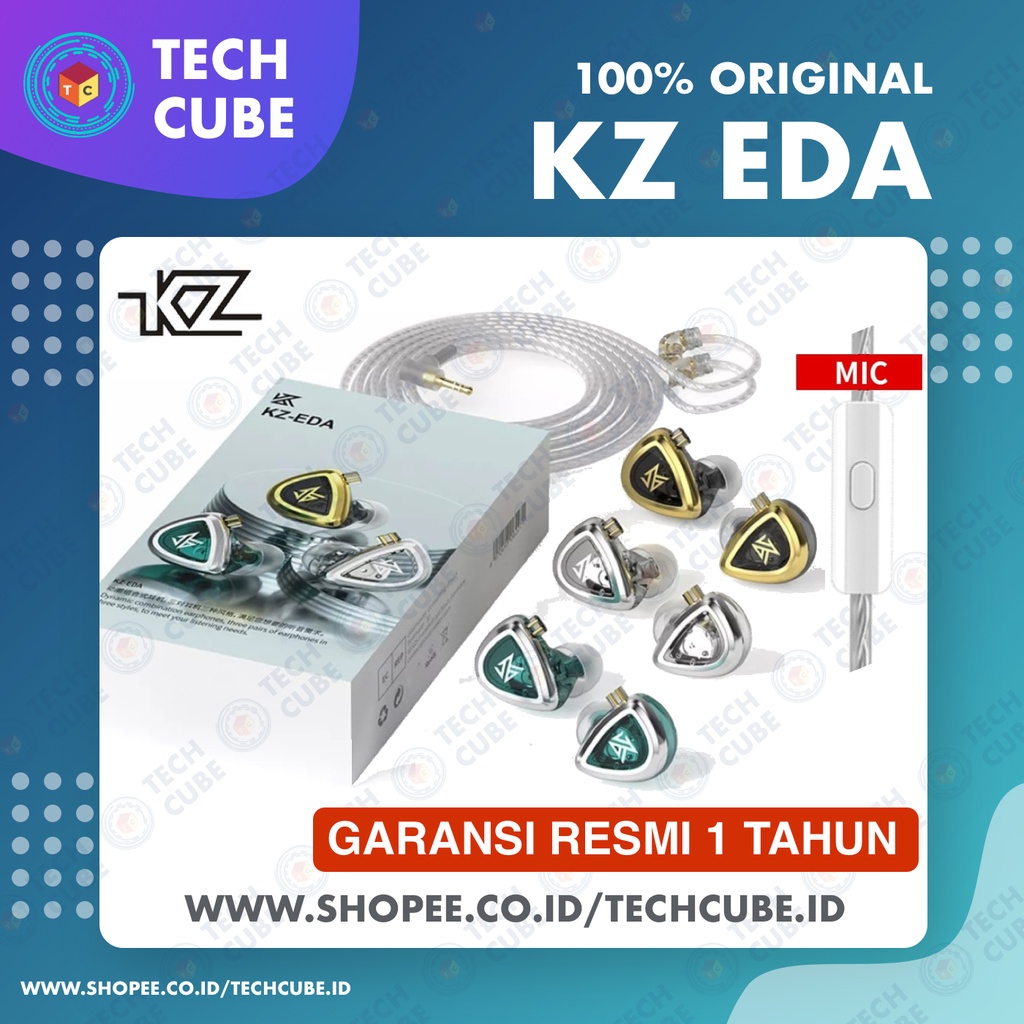 Jual KZ EDA with Mic 3 Pair Earphone Heavy Bass Balanced High Resolution Alt EDX ZSN PRO ...