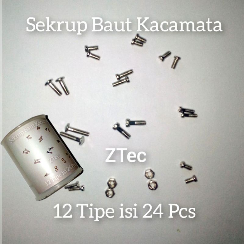 Jual BAUT SEKRUP MUR NOSEPAD KACAMATA BAUD PENYANGGA KACAMATA ISI 24PCS ...