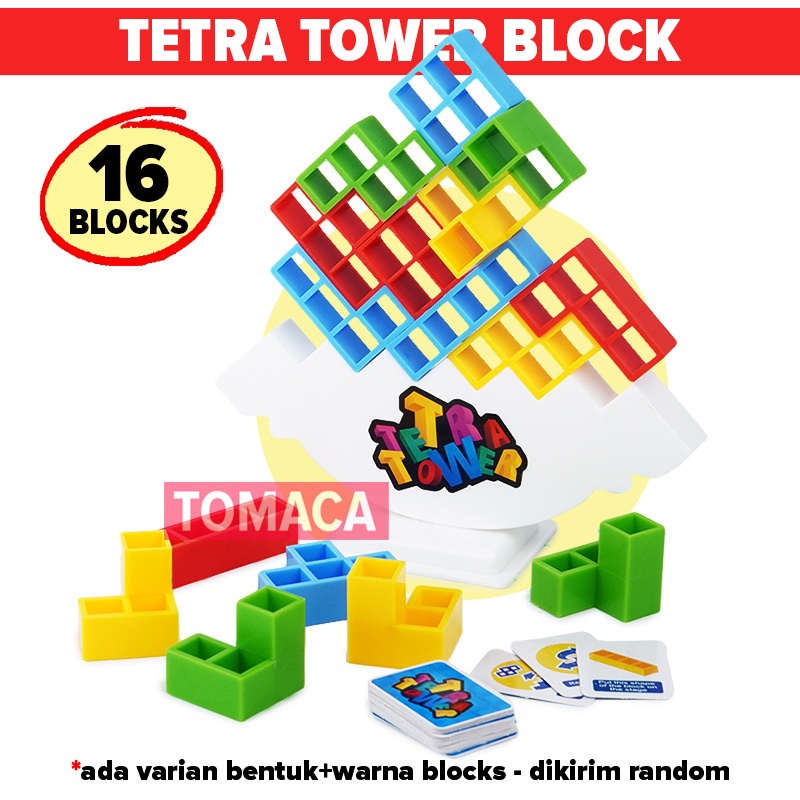 Jual Mainan Balok Keseimbangan Permainan Keluarga Tetra Tower Block Tetris Balancing Block ...