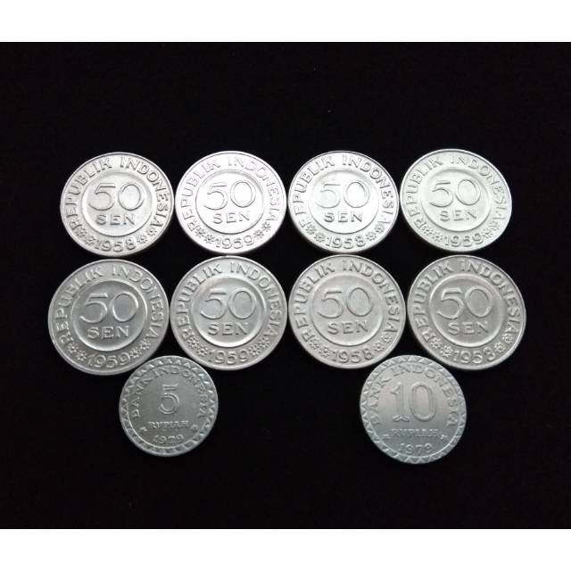 Jual Uang kuno koin paket mahar nikah Rp 19 rupiah seserahan murah jadul sen perak 10 keping ...