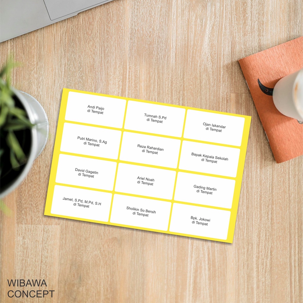 Jual Cetak Label nama tamu undangan pernikahan murah , Custom | Shopee ...