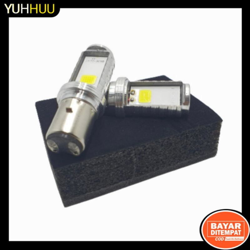 Jual Bohlam Lampu LED Utama COB BA20D Sepedah Motor | Shopee Indonesia