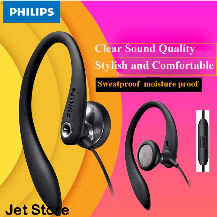 Jual Philips Earhook Headphones SHS3305 Extra Bass - Hitam. | Shopee ...