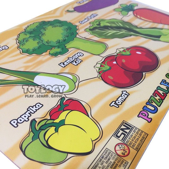 Jual Mainan Edukasi Anak Puzzle Kayu Gambar Aneka Sayur Mayur Sayuran ...