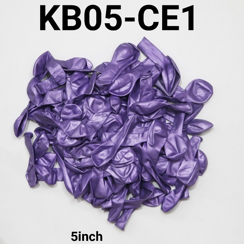 Jual KB05-CE1 Balon latex 5 inch chrome tebal mengkilap ungu (Balon ...