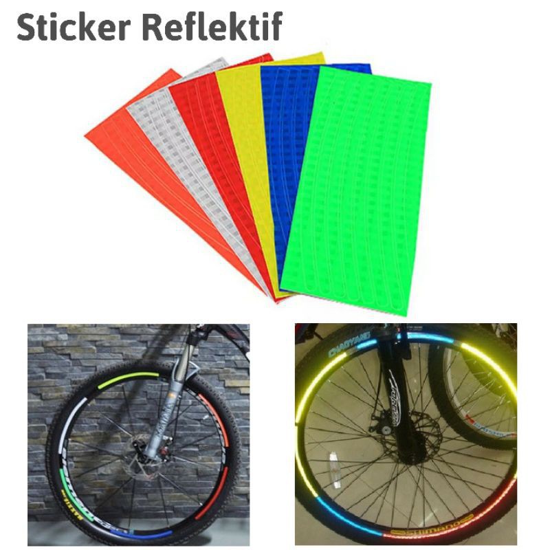 Jual Stiker Reflektif Roda Sepeda dan motor 8 Strip | Shopee Indonesia