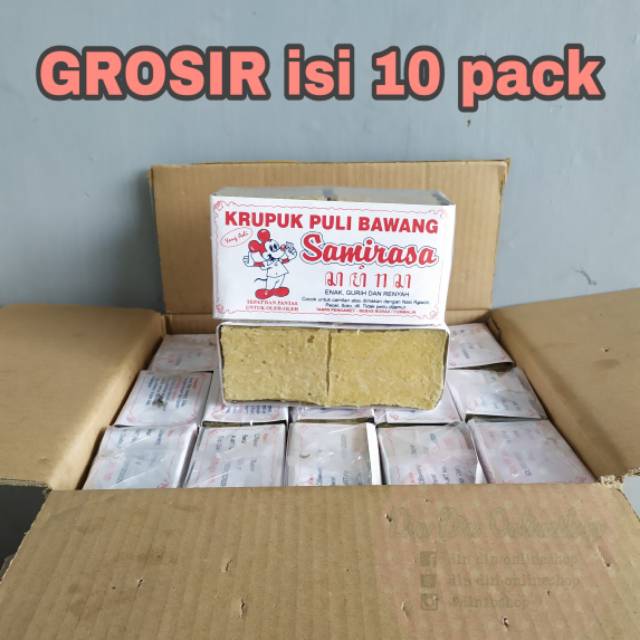 Jual KERUPUK PULI LEMPENG GENDAR RASA BAWANG SAMIRASA Grosir isi 10 ...