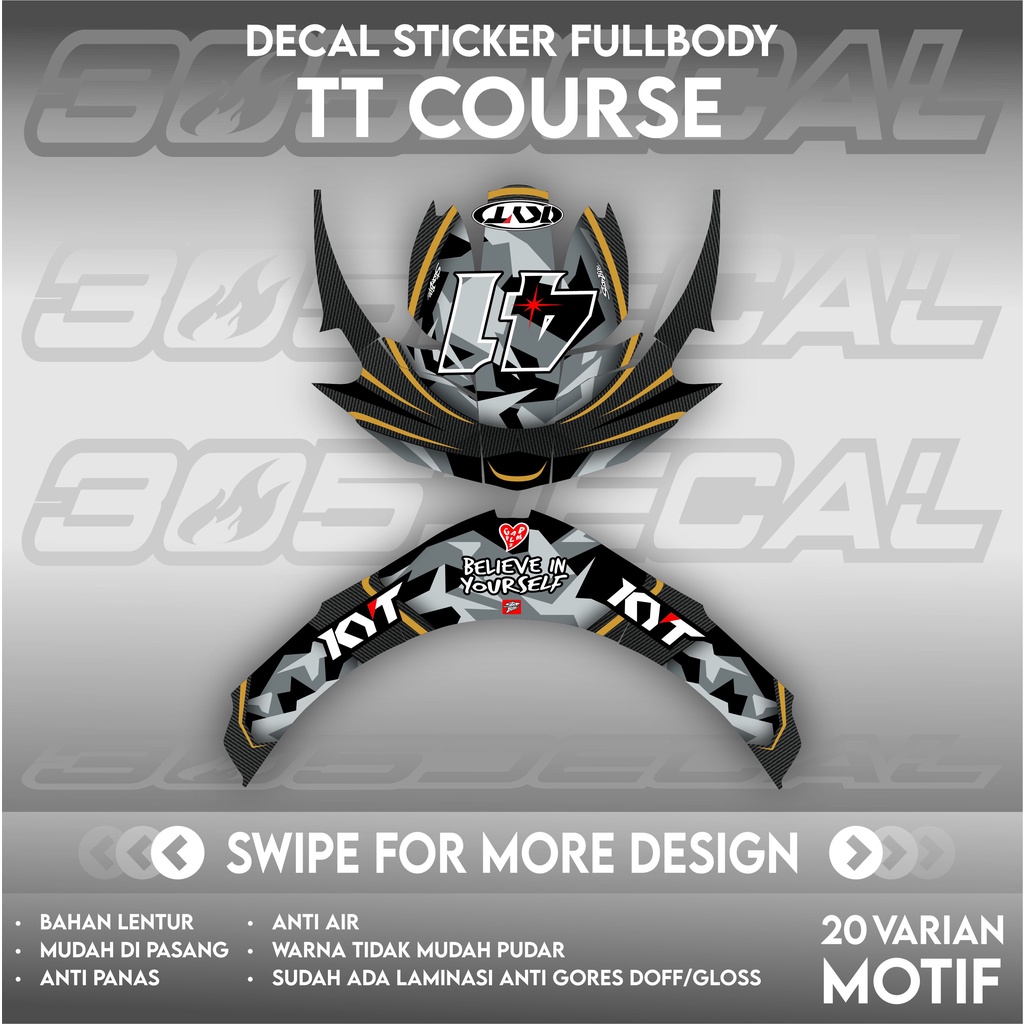 Jual Sticker Decal Helm KYT TT COURSE (L,XL,XXL) SHELL BESAR Part 1 ...