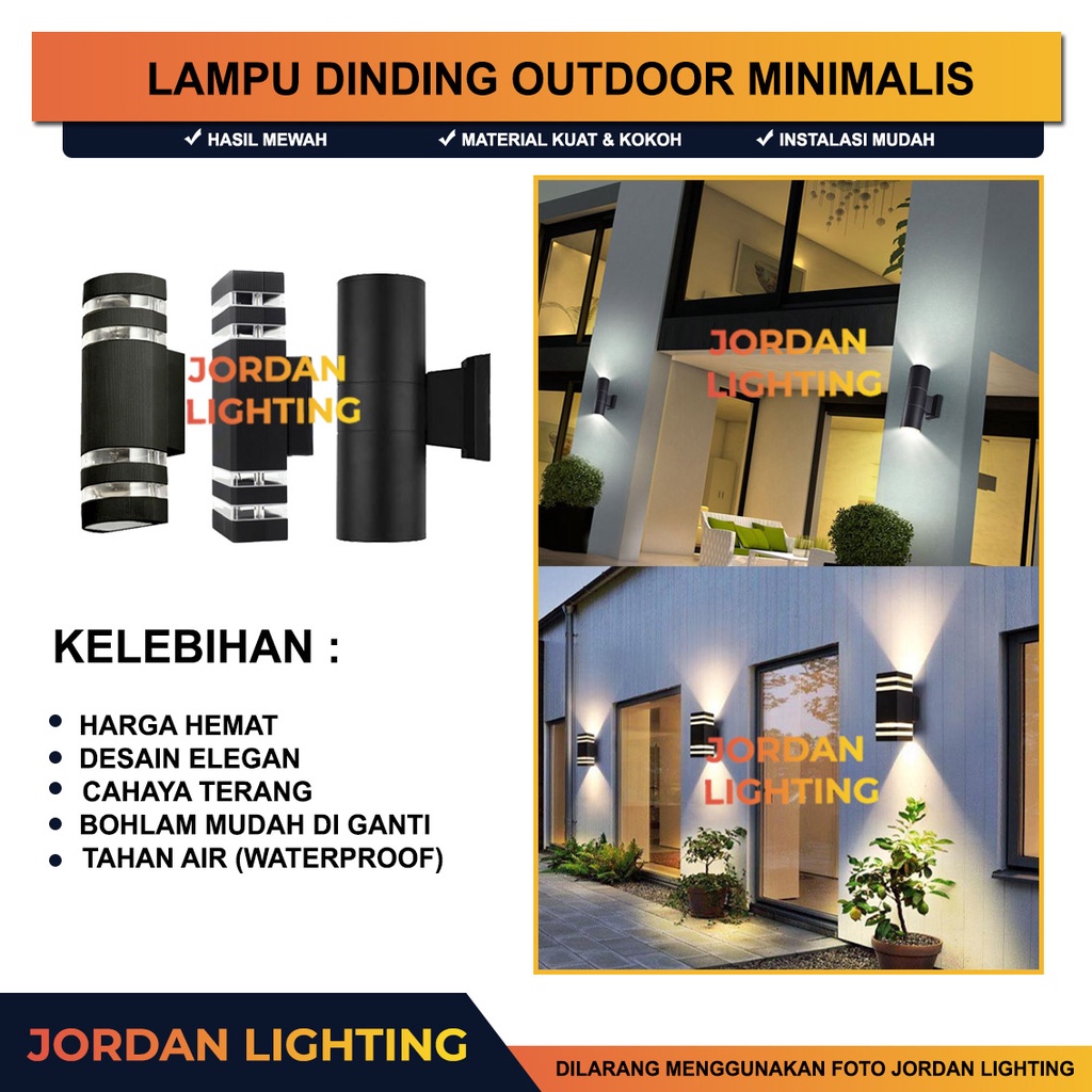 Jual Lampu Hias Dinding Tempel Outdoor Minimalis Bahan Aluminium ...