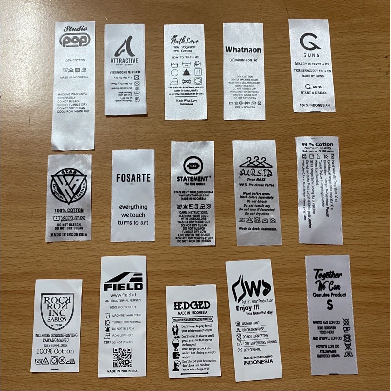 Jual Washing Care label/ saten biasa / nilon / size S M L XL | Shopee ...