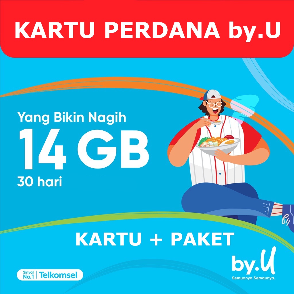 Jual Kartu Perdana byU by U Kuota 14 GB 30 HARI | Shopee Indonesia