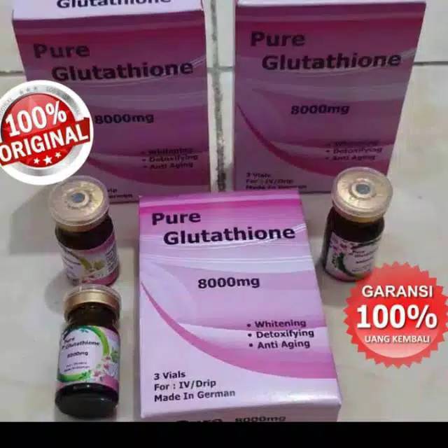 Jual PURE GLUTATHIONE 8000MG glutation MAHAL ORIGINAL FREE VITAMIN C YA ...