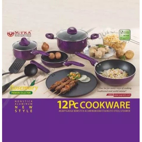 Jual Panci Supra Rosemary Premium Cookware Set 12 pcs | Shopee Indonesia