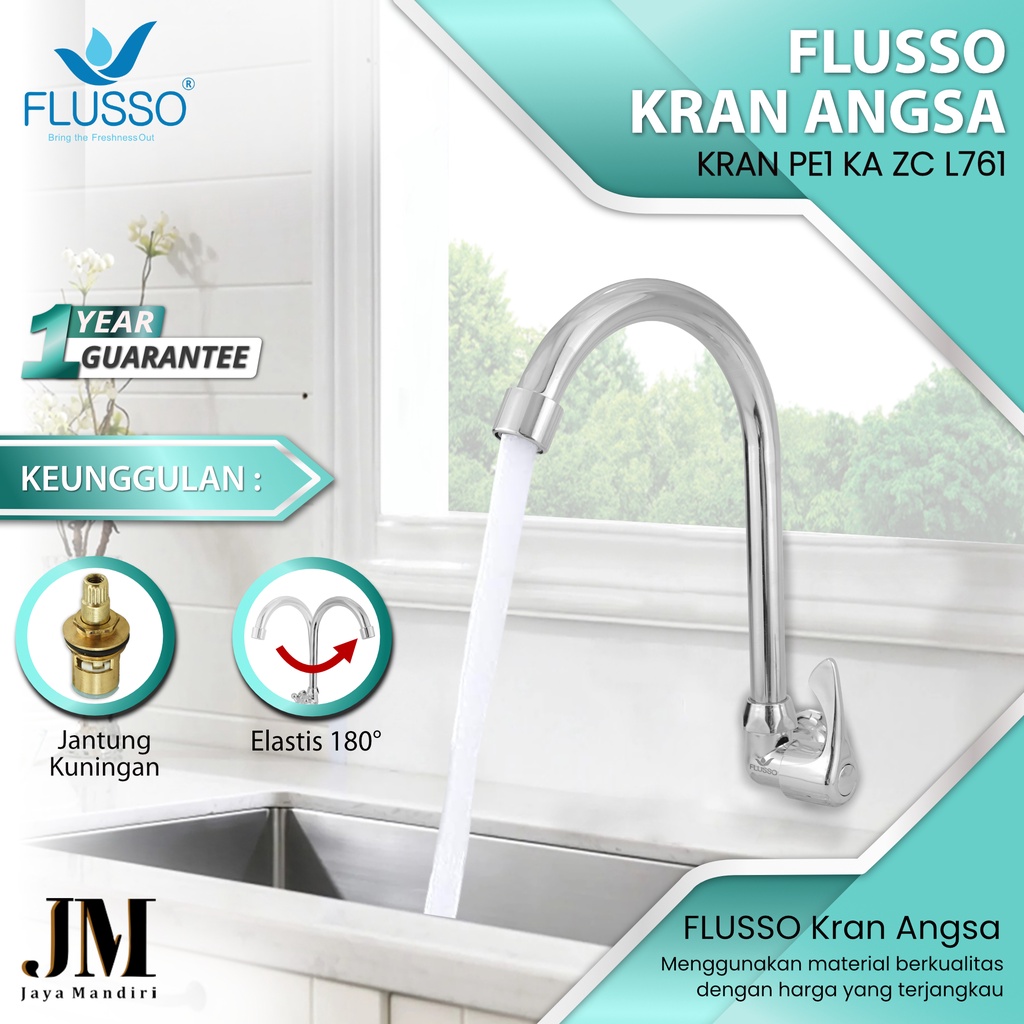 Jual Kran Angsa Flusso Dapur Cuci Piring Putar 180° Bahan Kuat Anti ...
