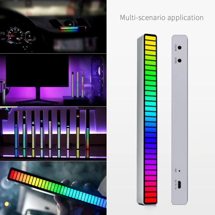 Jual Voice Sound Control Audio Spectrum Indicator Bar 32 LED RGB ...