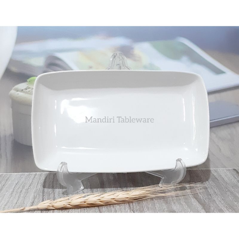 Jual Piring Saji Keramik Persegi Ukuran 16 cm | Putih Polos | Isi: 6 ...