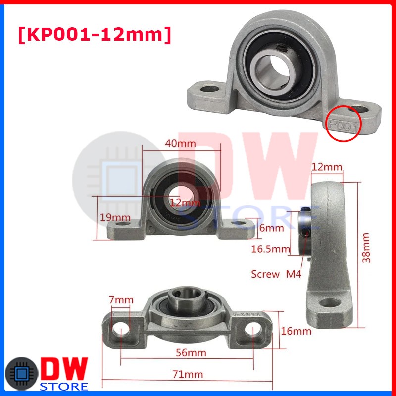 Jual Bracket Bearing Pillow Block Holder Shaft KP08 KP000 KP001 KP002 ...