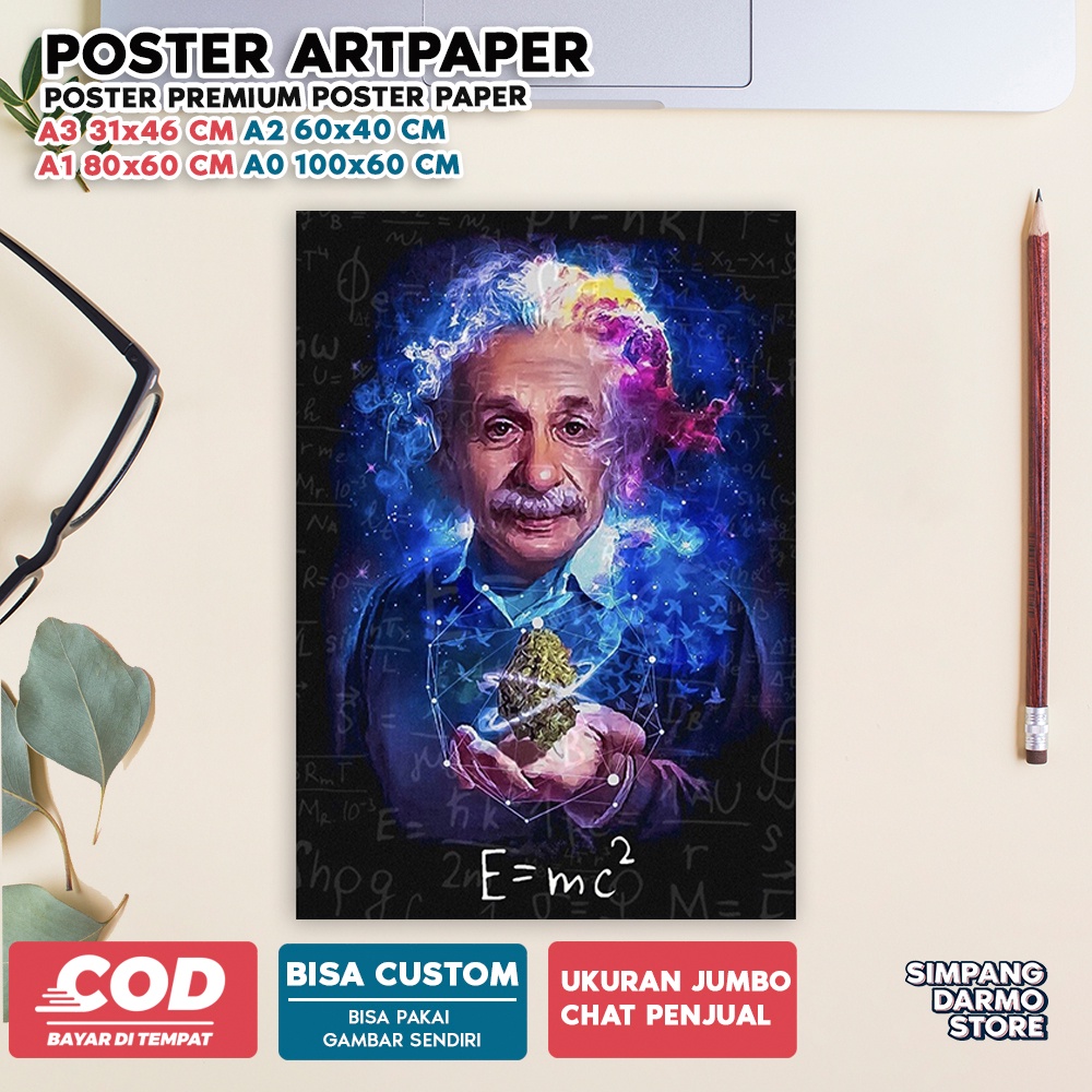 Jual TOKO POSTER DARMO STORE Einstein Tokoh Inspirasi Ahli profesor ...