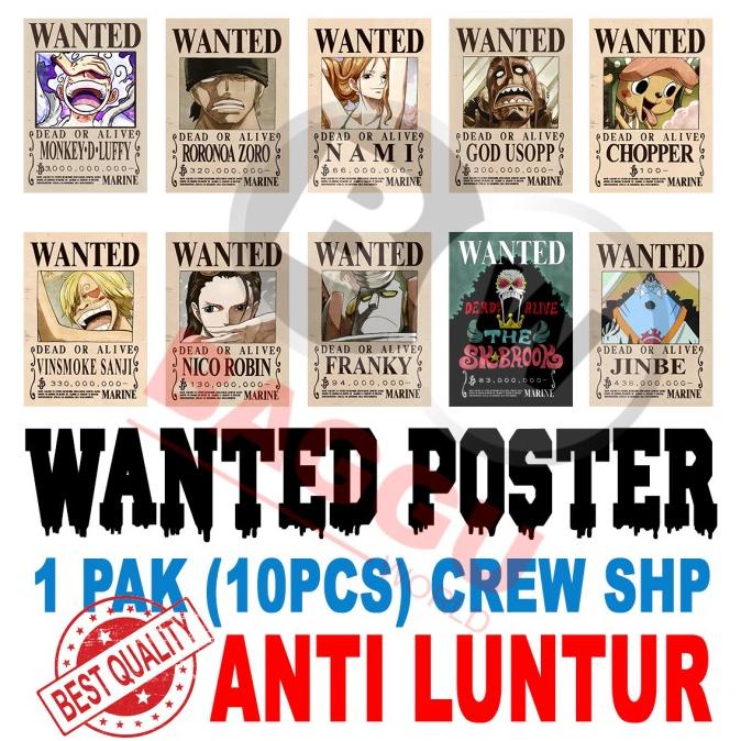 Jual Poster Buronan One Piece 1 Set Kru SHP | Shopee Indonesia